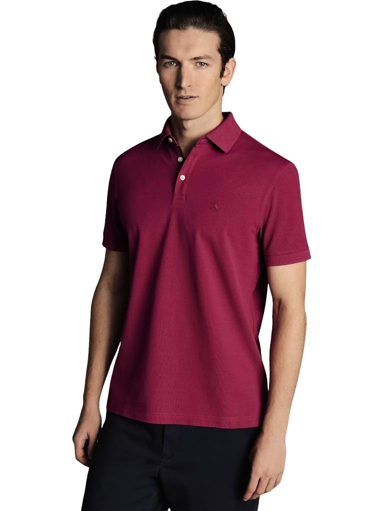 CHARLES TYRWHITT solid short sleeve cotton tyrwhitt pique polo